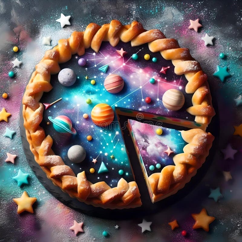 Whimsical Galactic Pie. a Cosmic Culinary Masterpiece Stock ...