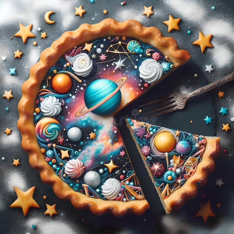 Whimsical Galactic Pie. a Cosmic Culinary Masterpiece Stock ...
