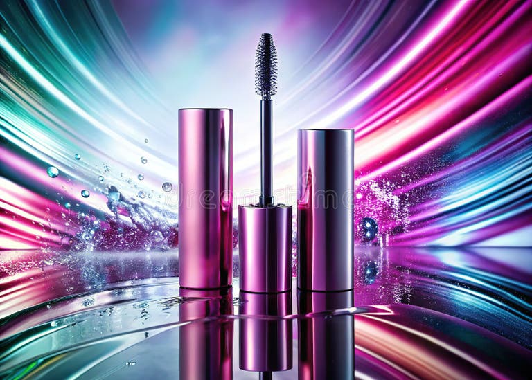 Radiant Magenta and Silver Mascara Box a Luxurious Cosmetic Packaging ...