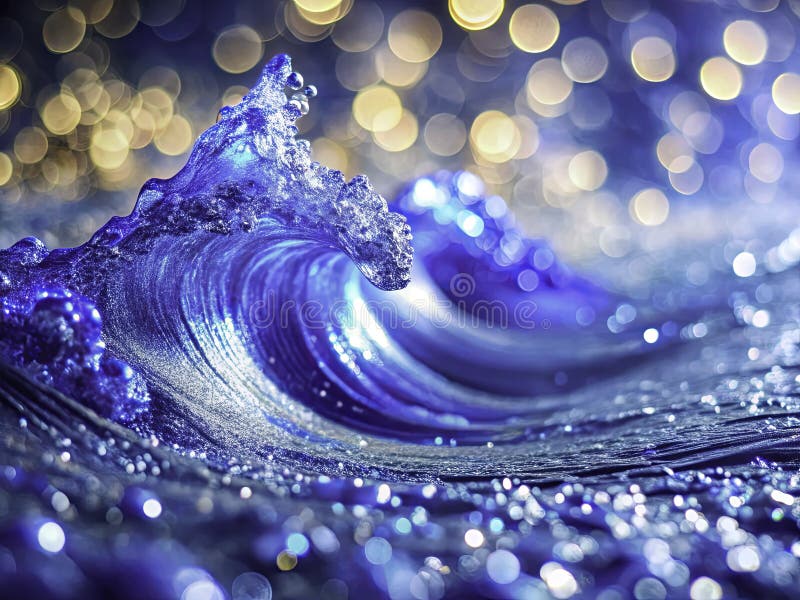 Stunning Royal Blue and Silver Glitter Wave Background a TiltShift ...