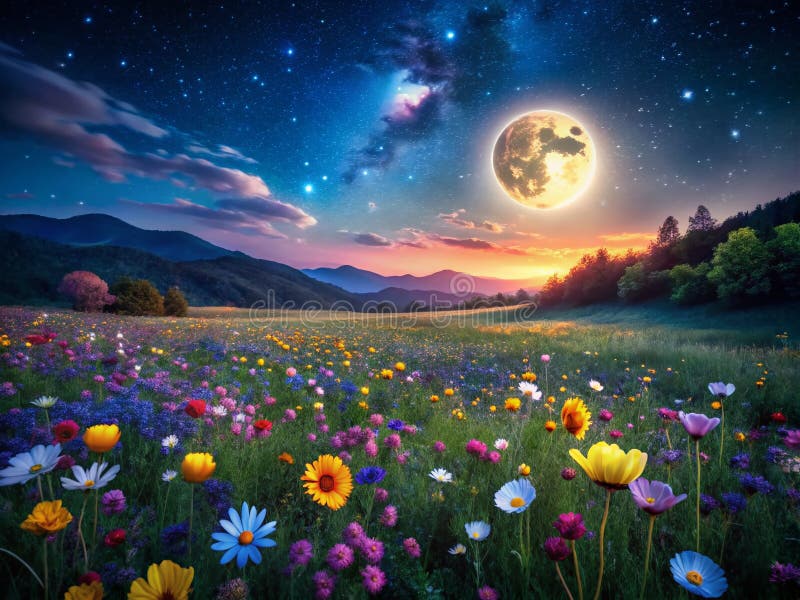 Unveiling the Enchanting Beauty of Spring Wildflowers Under a Starry ...
