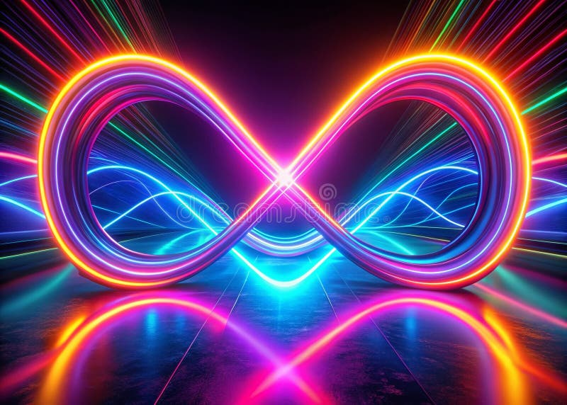 Hypnotic Neon Infinity Loop a Stunning 3D Abstract Background Featuring ...