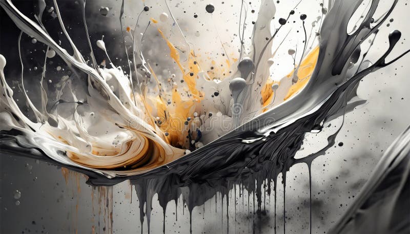 Ink Explosion: Abstract Monochrome Splatters Stock Illustration ...