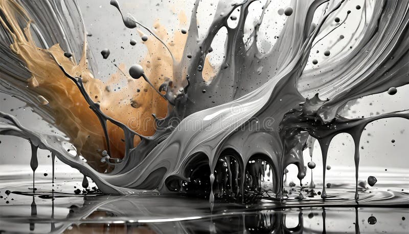 Ink Explosion: Abstract Monochrome Splatters Stock Illustration ...