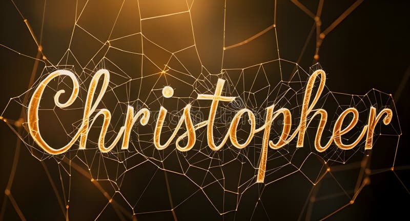 Golden Christopher Name on a Spider Web – Enchanting Typography Digital ...