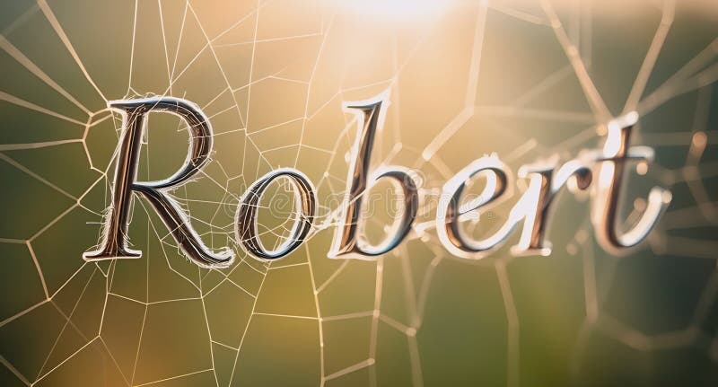 Golden Robert Name on a Spider Web – Enchanting Typography Digital ...