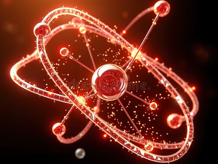 Vibrant Neon Atom Model a Glowing 3D Scientific Illustration for ...