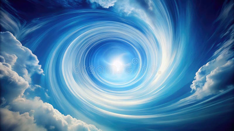 A Captivating Light Blue Vortex Sky Minimalist Abstract Art with a ...