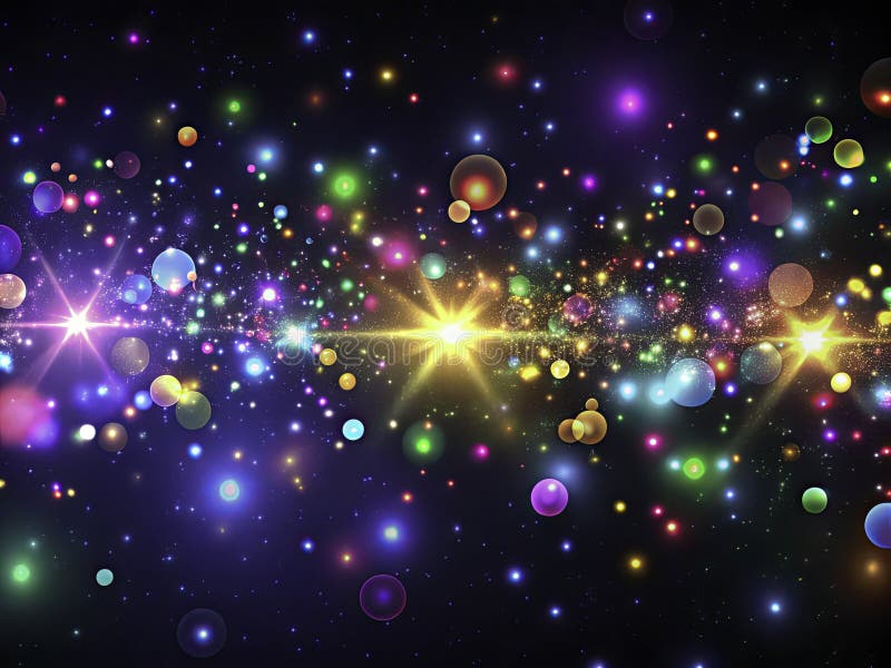 Enchanting Animated Night Lights Seamless Loop of Multicolored Glowing ...