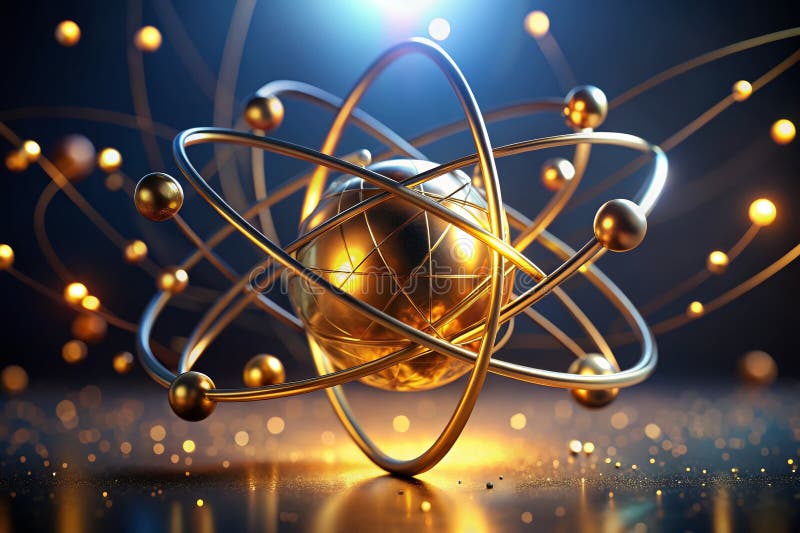 Golden Atomic Spin a Generative AIPowered Abstract Visual of a Rotating ...