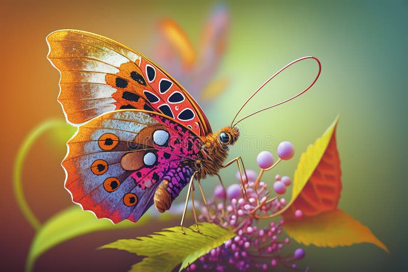Image of a Beautiful 3D Digital Butterfly, Featuring Vibrant Colors and ...
