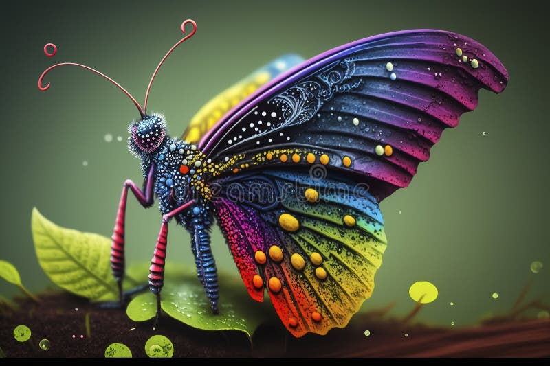 Image of a Beautiful 3D Digital Butterfly, Featuring Vibrant Colors and ...