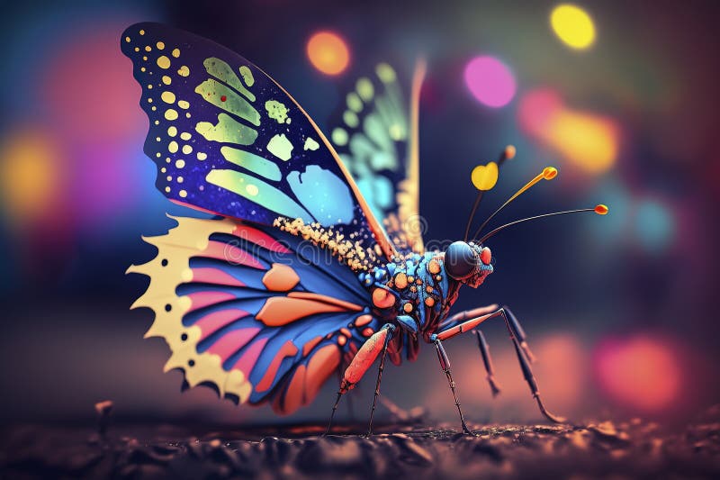 Image of a Beautiful 3D Digital Butterfly, Featuring Vibrant Colors and ...