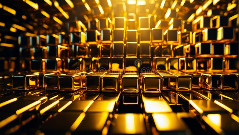 Explore a Futuristic Tech Background with Abstract Digital Golden ...