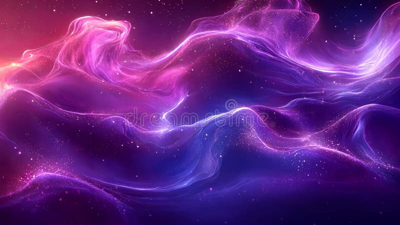Mythical Cosmic Waves Dance through a Colorful Galaxy at Night ...