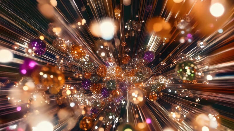 Captivating Burst of Colorful Particles Illuminating the Night Sky with ...