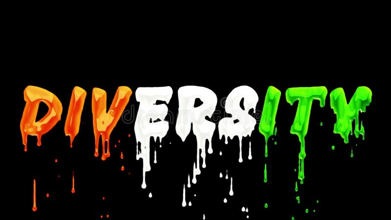 Vibrant Tri-Color Drip Animation on Diversity Text Stock Video. Perfect ...
