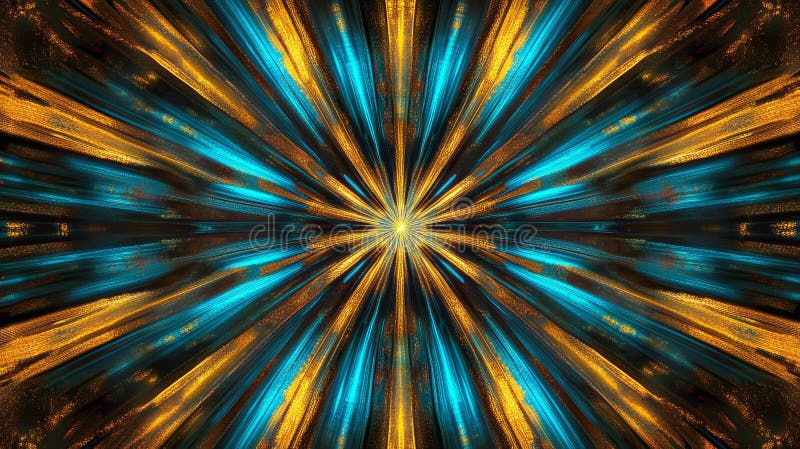 Captivating Lightscape Blue and Gold Energy Burst Background with ...