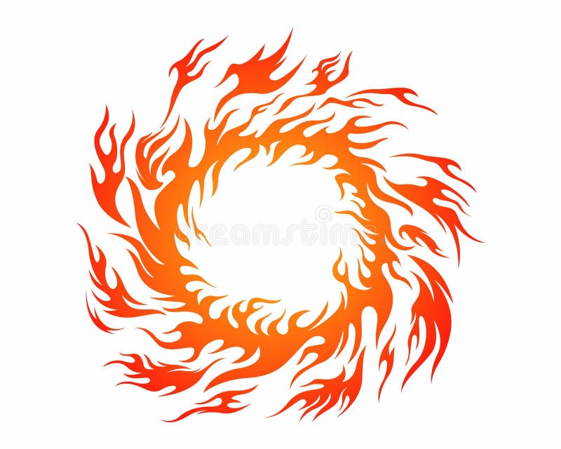 Experience the Mesmerizing Energy of Our Circle Flame Fire Illustration ...