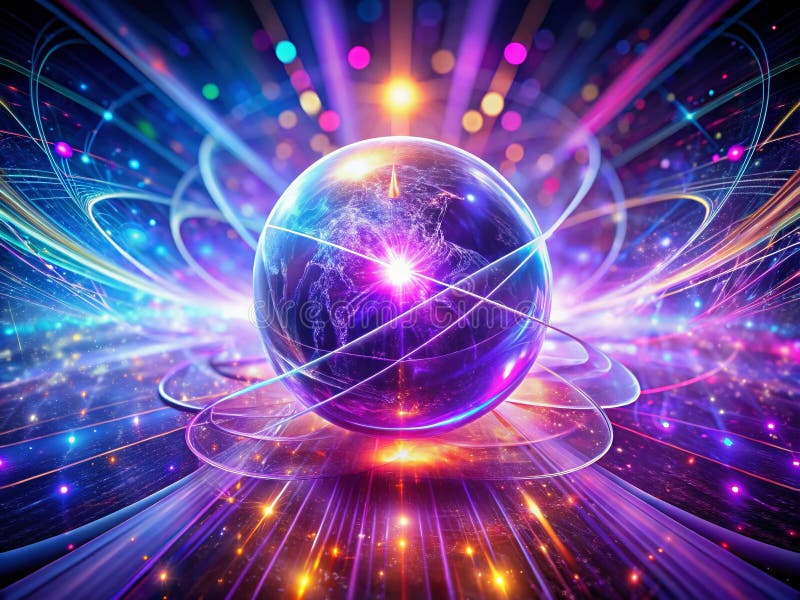 Dynamic Purple Energy Sphere with Glowing Force Field a Futuristic ...