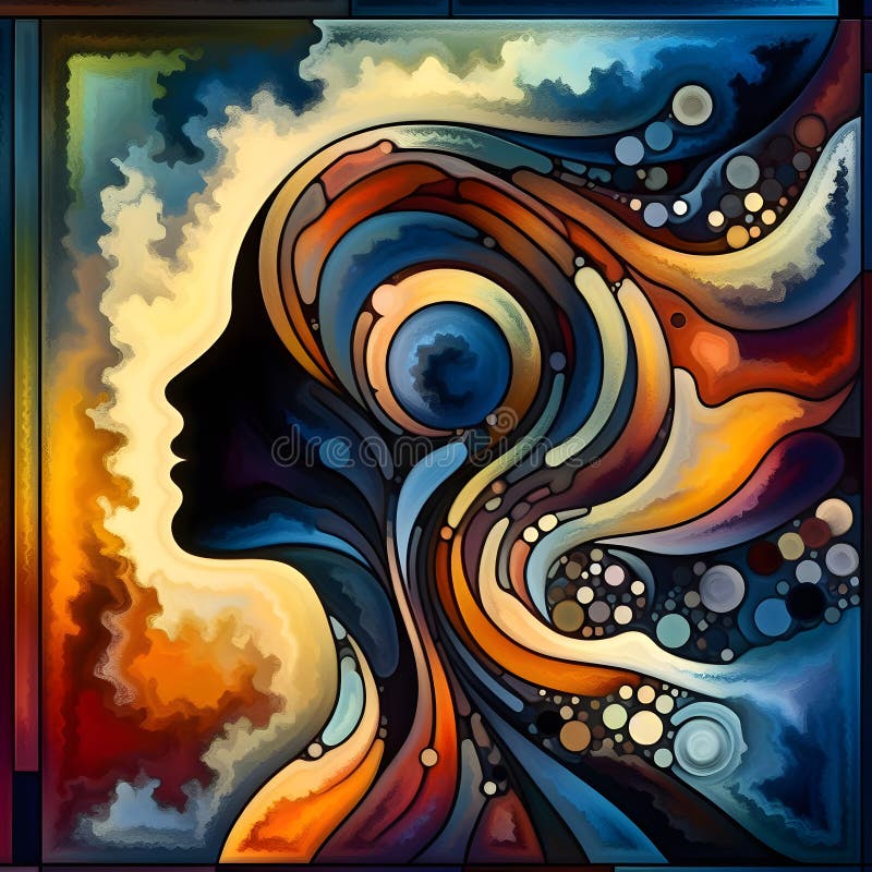 Embracing Duality: AI Artwork Reflecting Shadows Stock Illustration ...