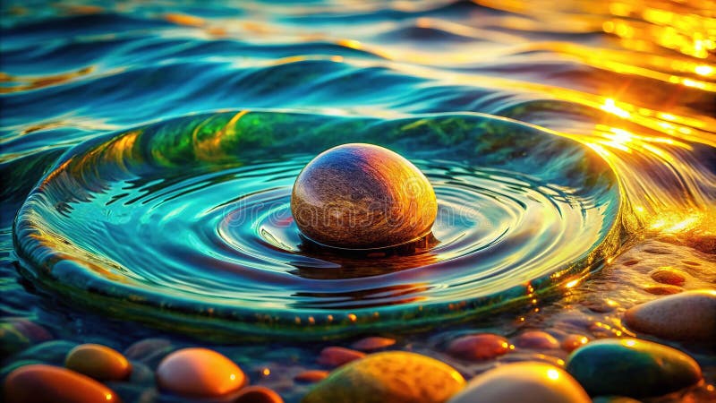 Stunning Abstract Photography a Vibrant Pebbles Impact on Rippling ...