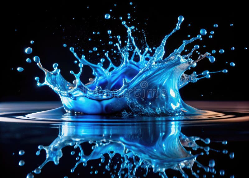 8K Surreal Blue Ink Splash a Dynamic Abstract Fluid Art Explosion ...