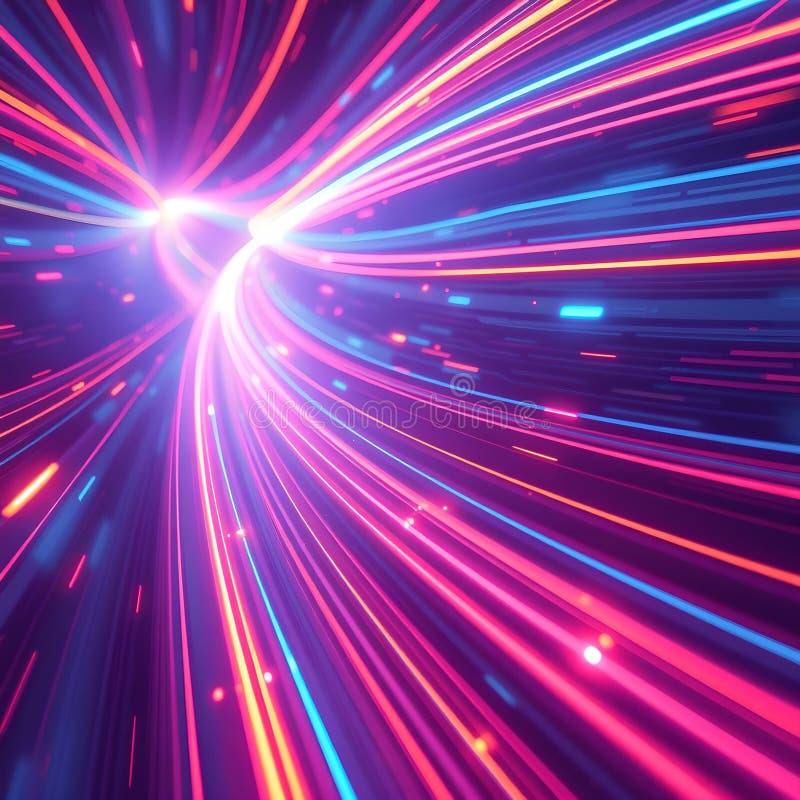 Neon Light Trails: Futuristic Cyber Effects & Immersive Lighting Stock ...