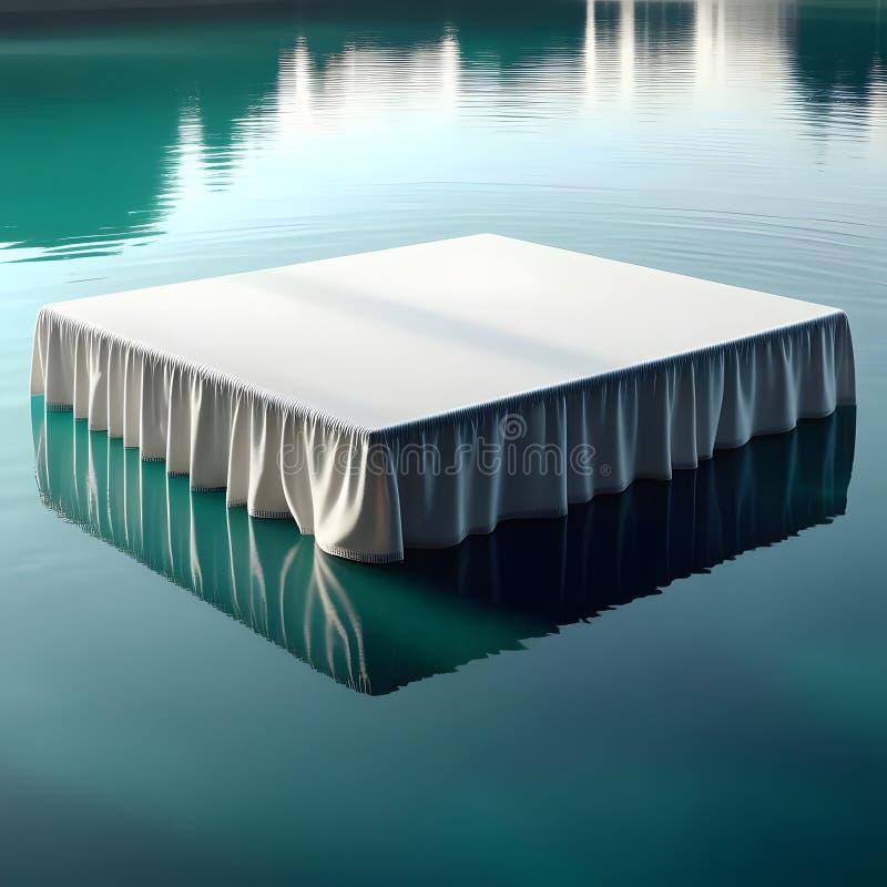 Sleek Fabric Floating Podium Minimalistic Rectangular Design in Studio ...