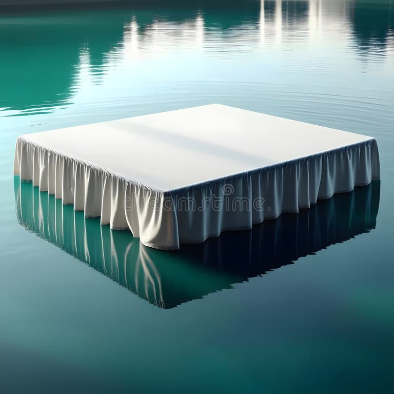 Sleek Fabric Floating Podium Minimalistic Rectangular Design in Studio ...
