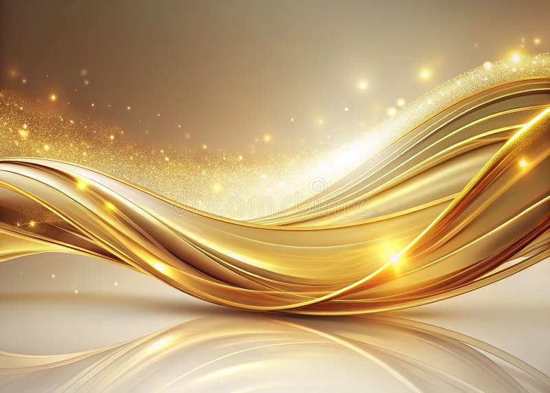 Stunning Abstract Golden Wave Design Elegant Shiny Sparkling Gold ...