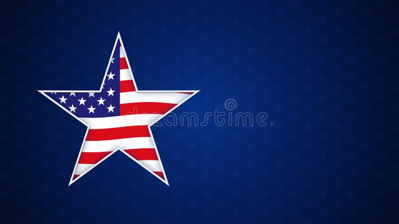 American Flag Inside the Star Shape Stock Illustration - Illustration ...