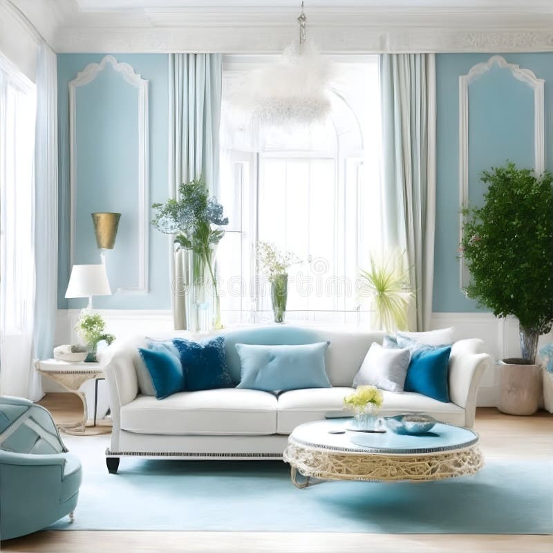 Make a Bold Statement with a Light Blue Sofa: Contemporary Interior ...