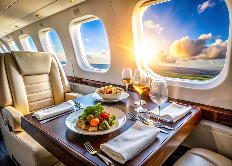 Indulge in Exquisite InFlight Dining a Private Jets Gourmet Meal ...