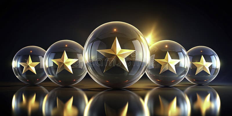 Illustrative 3D FiveStar Rating System a LowLight Visualization of ...