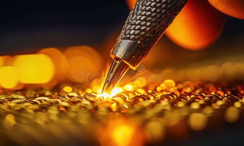 Experience the Precision of Micro Welding As a Tool Connects Delicate Gold Chains with a Spark ...