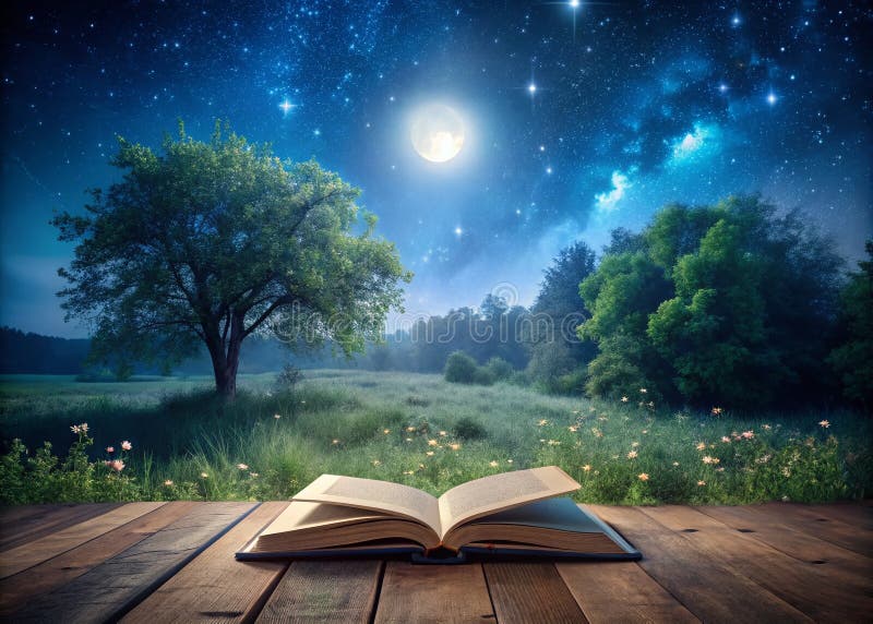 Starlit Scripture a Peaceful Night of Reflection Beneath the Cosmos ...