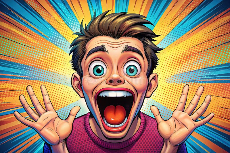 A Dynamic Cartoon Screaming Character Vibrant Digital Illustration for ...