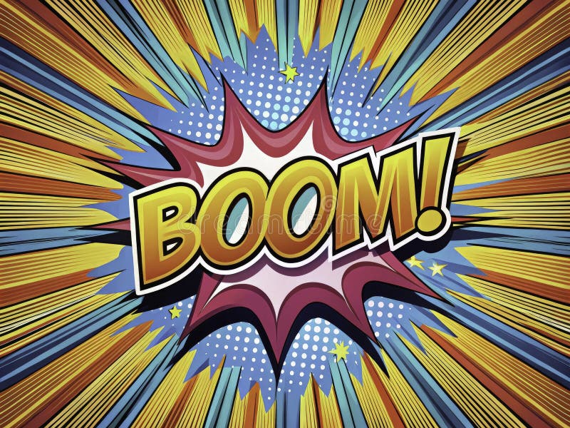 Explosive Action in a Colorful Comic Book Style: Dynamic Illustration ...