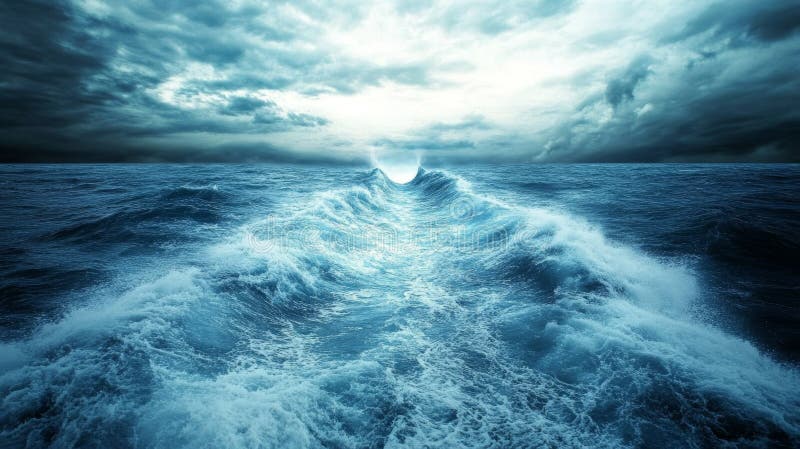 Ocean Parting a Dramatic Display of Natures Power Stormy Seas Divided ...