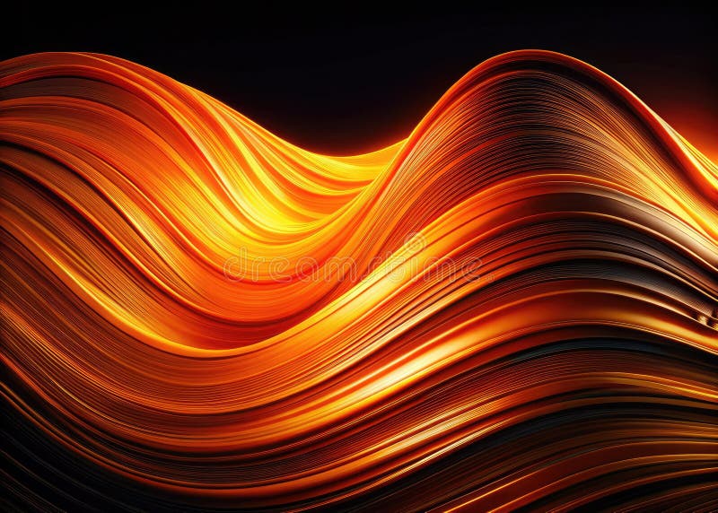 Dynamic Orange Wave Energy Pulse a Visual Representation of Sound and ...