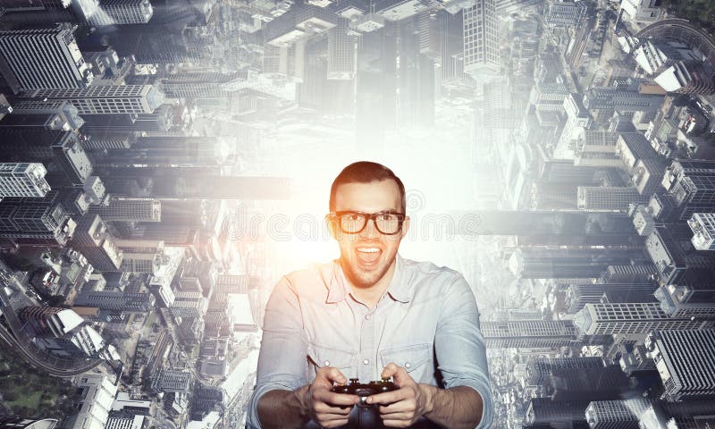 Experience the Reality of Game. Mixed Media Stock Image - Image of ...