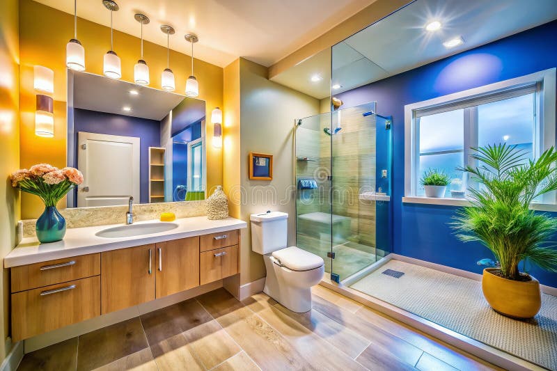 Elevated Perspective of an Inclusive Modern Accessible Bathroom a ...