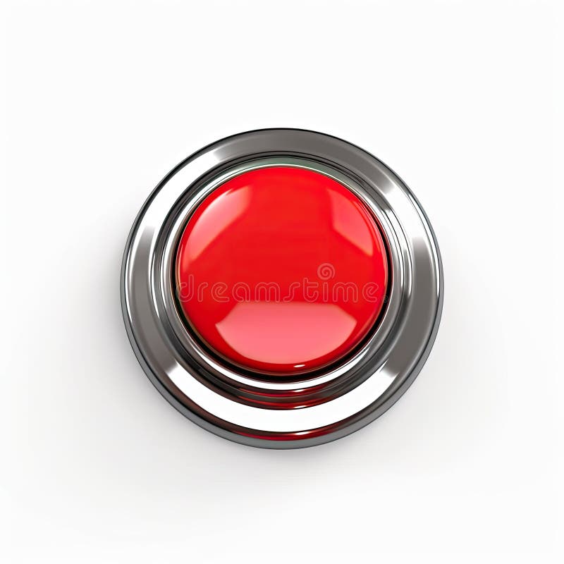 Seamless Interaction: Red Round Push Button with Metallic Border on ...