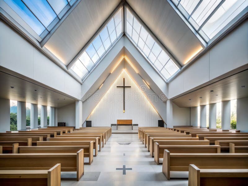 Minimalist Modern Church Design Angular Lines Clean Surfaces and ...