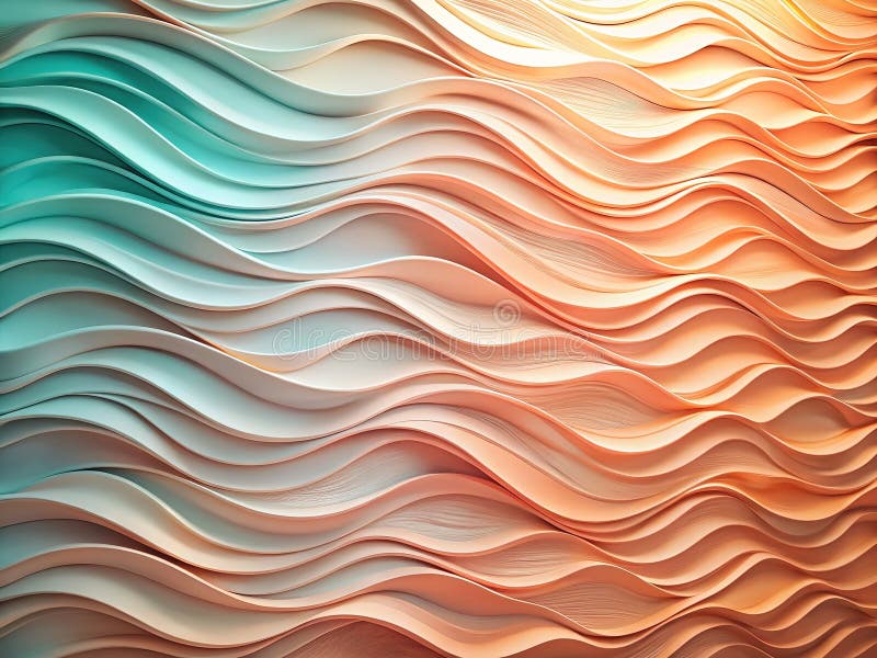 A Calming 3D Pastel Wall Texture Undulating Coral and Peach Tones for a ...