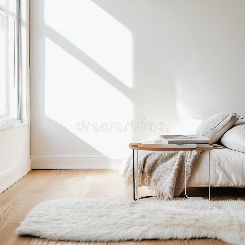 Experience a Serene Minimalist Bedroom Featuring Soft Textures ...