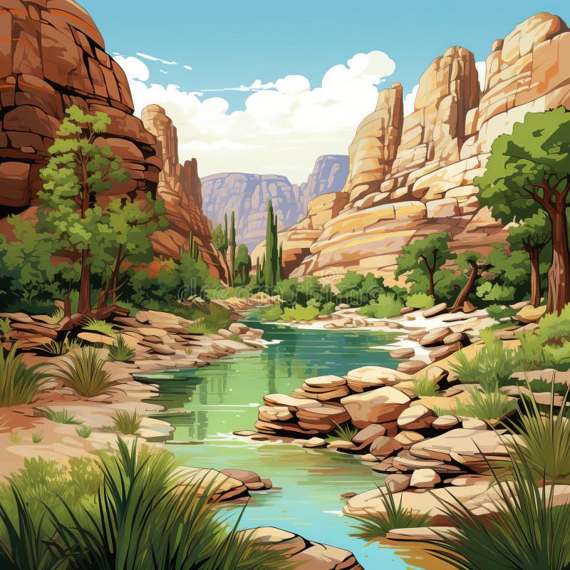 Striking Oasis in Rocky Mountains: a Closeup Perspective Stock ...