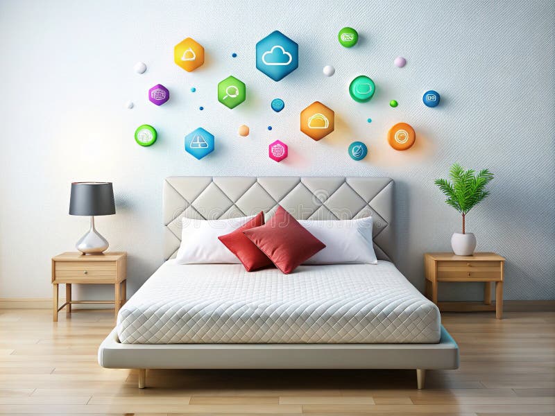 Indulge in Restful Sleep a Colorful Visual Feast of Comfort Elements ...