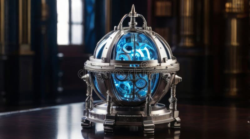 Sphere Time Travel Capsule Blue Glowing 8 - AI Generated Stock ...